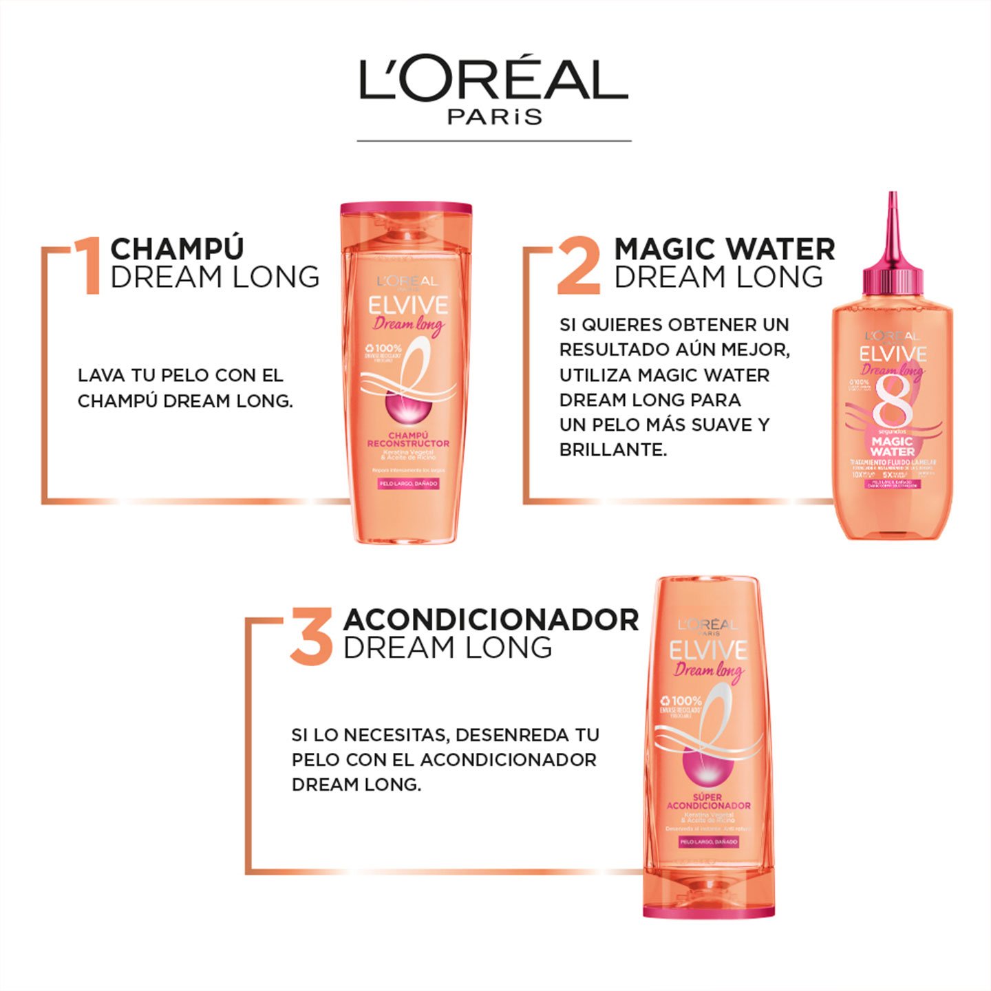 Tratamiento Capilar Elvive Dream Long Magic Water | L'Oréal Paris